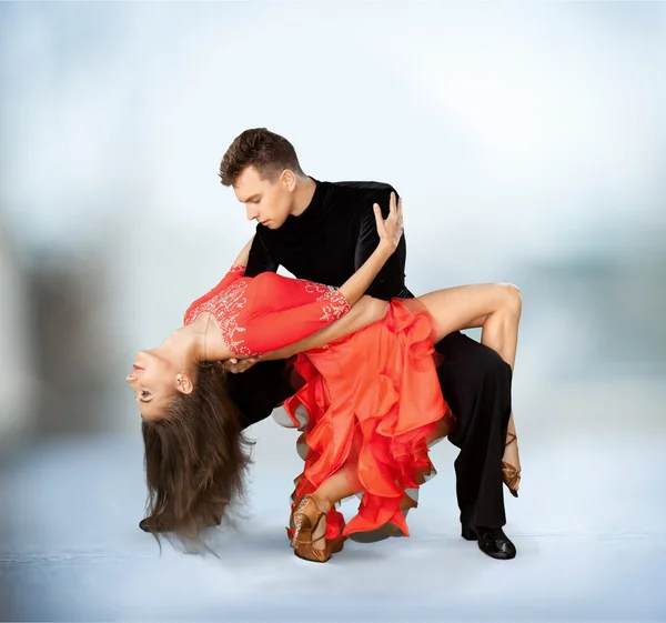 Man and a woman dancing Salsa — Stock Photo © billiondigital #118521042