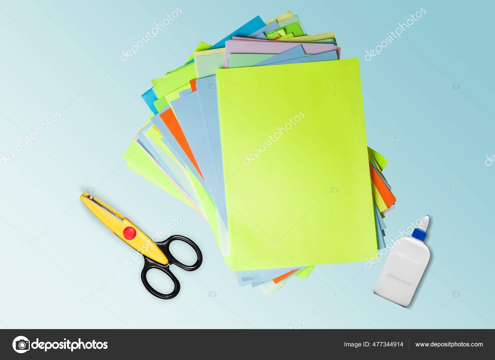 Diy Kids Creativity Preparation Tools Scissors Glue Paper Childrens ...