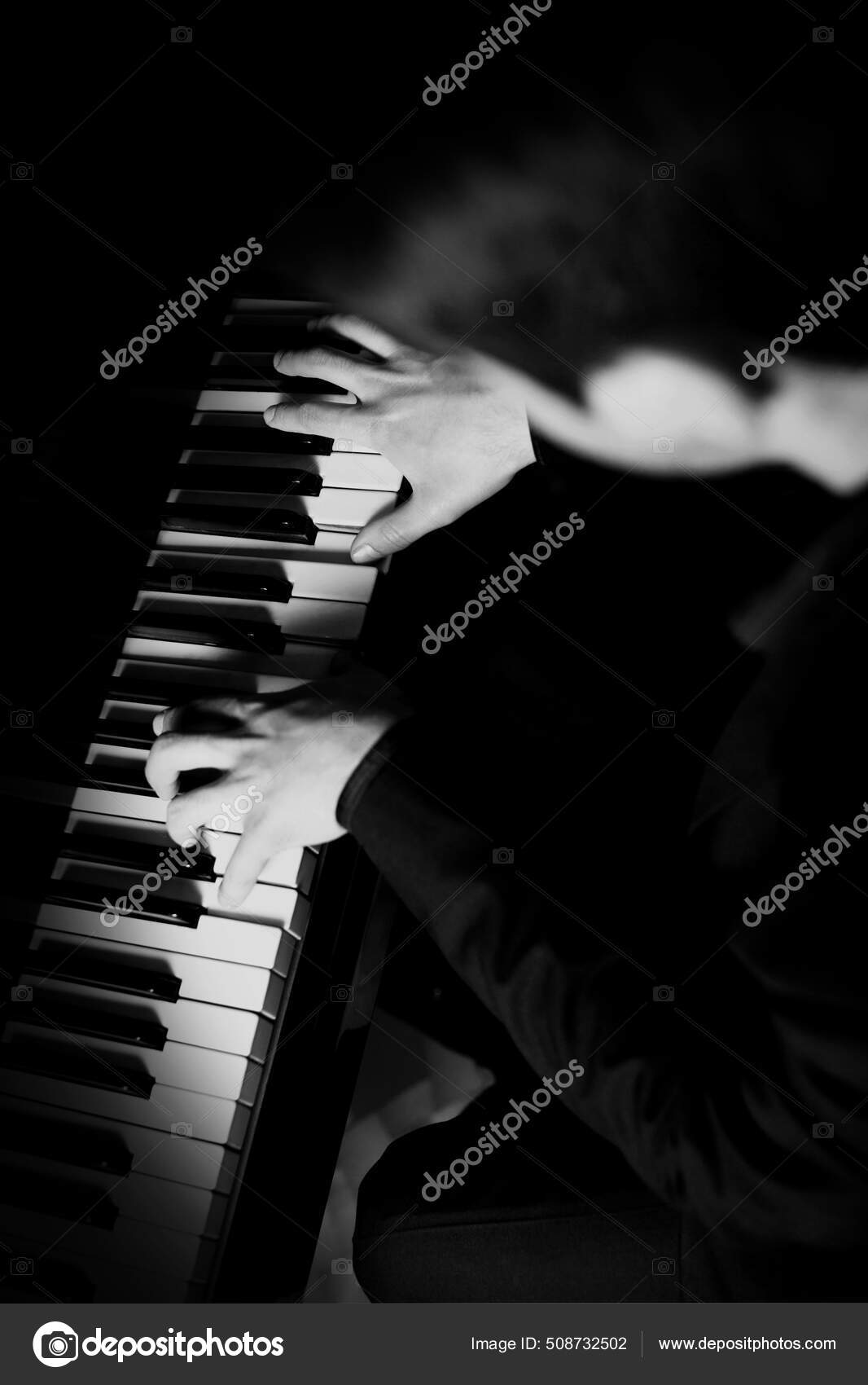 Piano Player Hands Pianist Playing Music Keyboard Musical Instrument ...