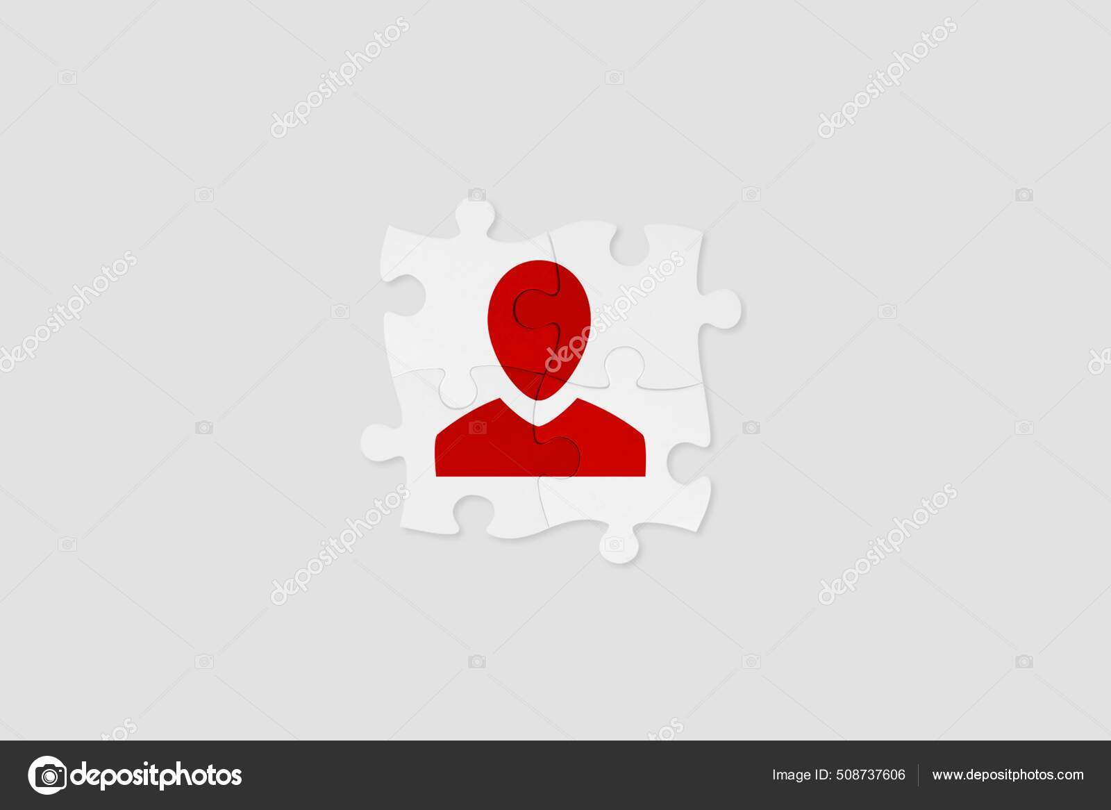 Jigsaw Puzzle Pieces Connect Each Other Form Employee User Icon Stock ...