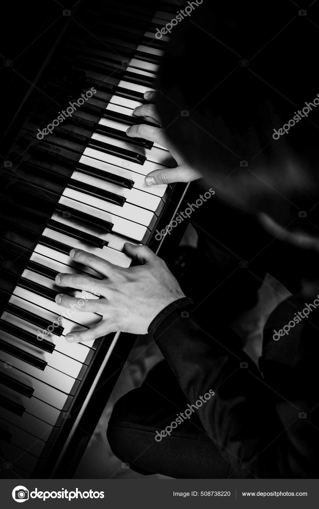 Piano Player Hands Pianist Playing Music Keyboard Musical Instrument Keys — Stock Photo ...