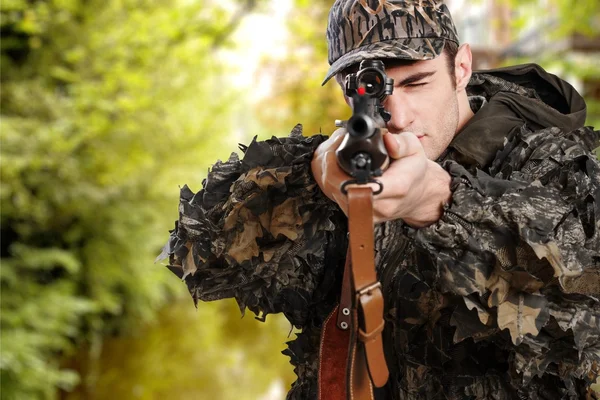 Male Hunter Rifle Background — Stock Photo © billiondigital #238163210