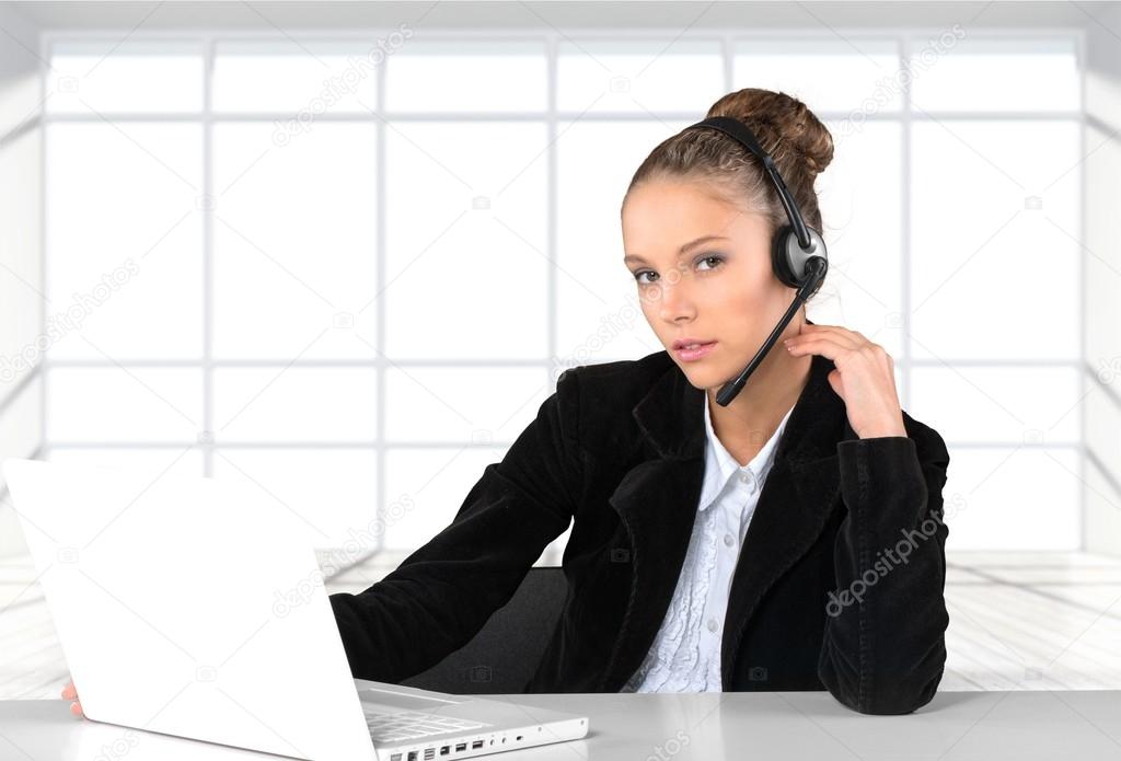 Customer Service Representative, Telephone, Operator. — Stock Photo ...