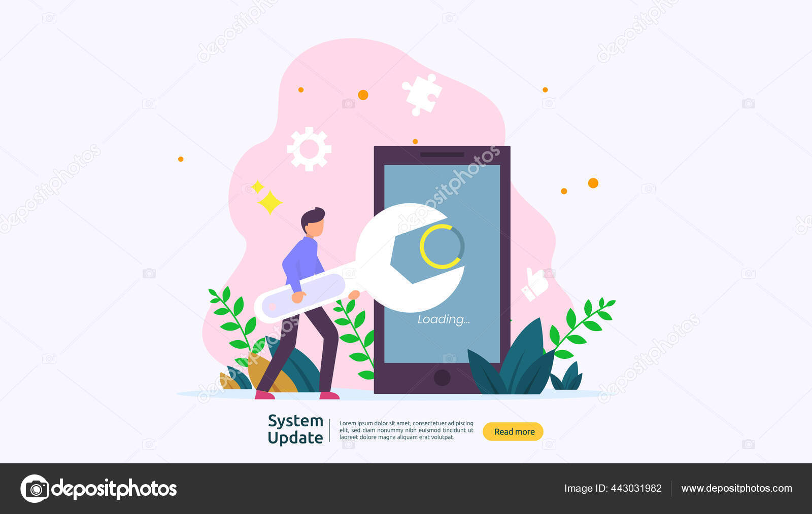 Operation System Update Progress Concept Data Synchronize Process Installation Program Stock ...