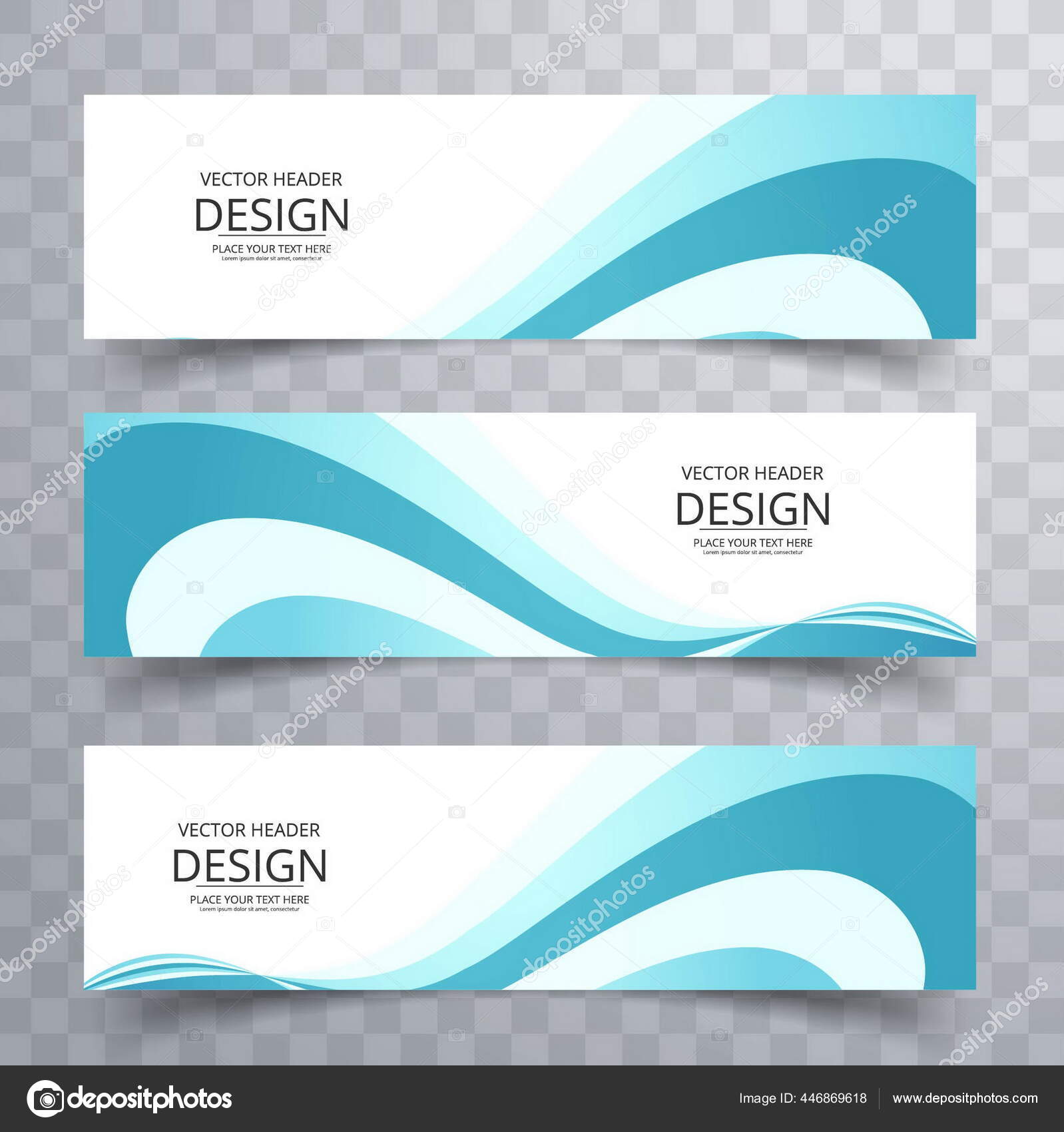 Blue Wavy Banners Elegant Modern Vector Design Illustration Stock ...