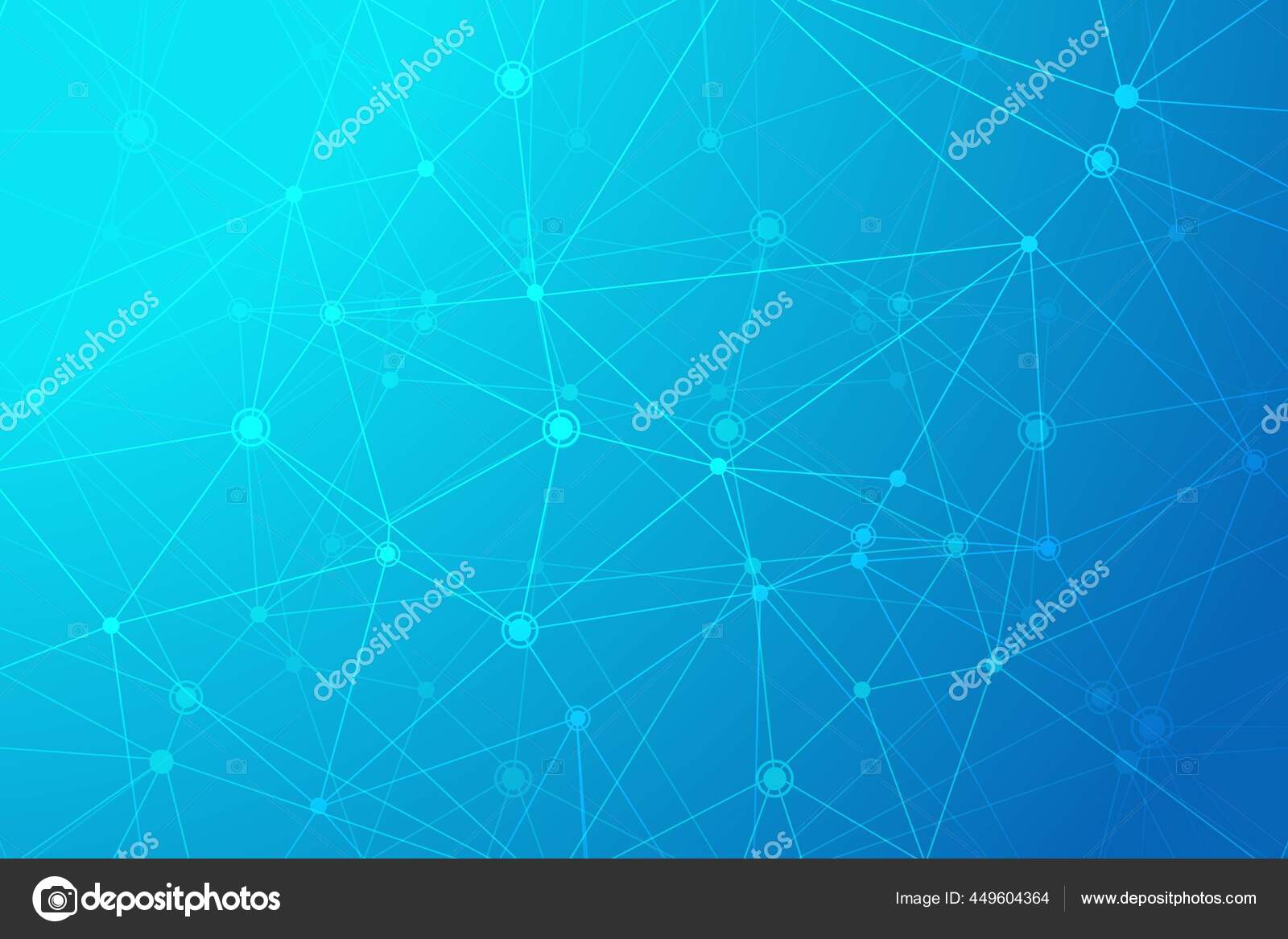Digital Technology Polygon Connection Concept Blue Background Stock ...