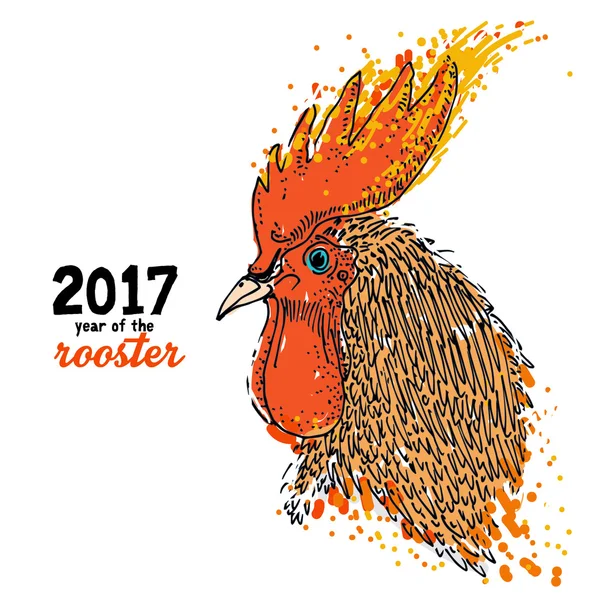 Rooster drawing illustration vector Stock Vector Image by ...