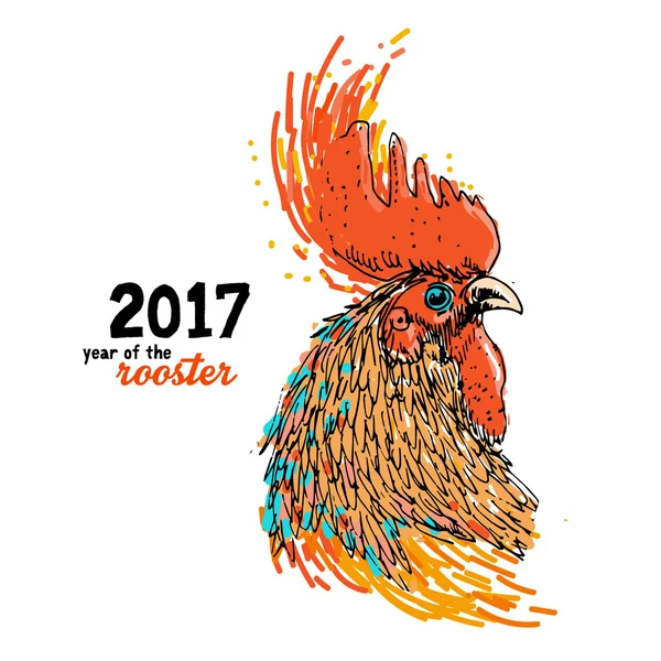 Rooster drawing illustration vector Stock Vector Image by ...