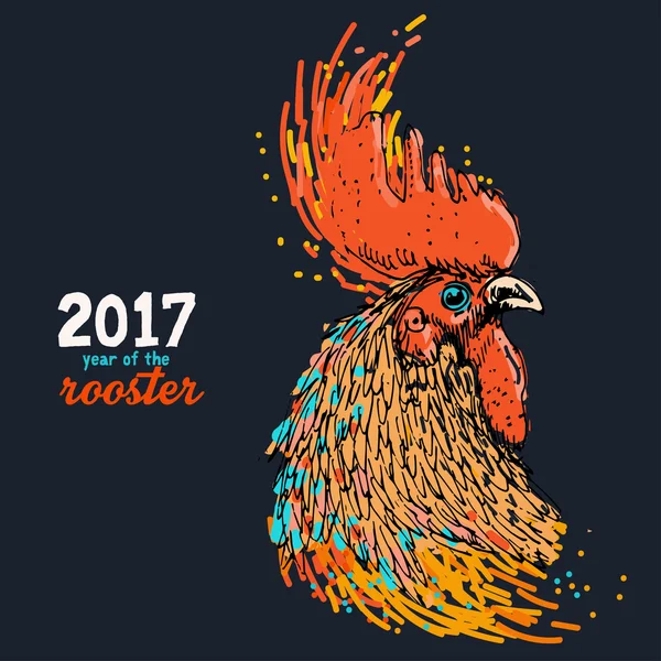 Rooster drawing illustration vector Stock Vector Image by ...