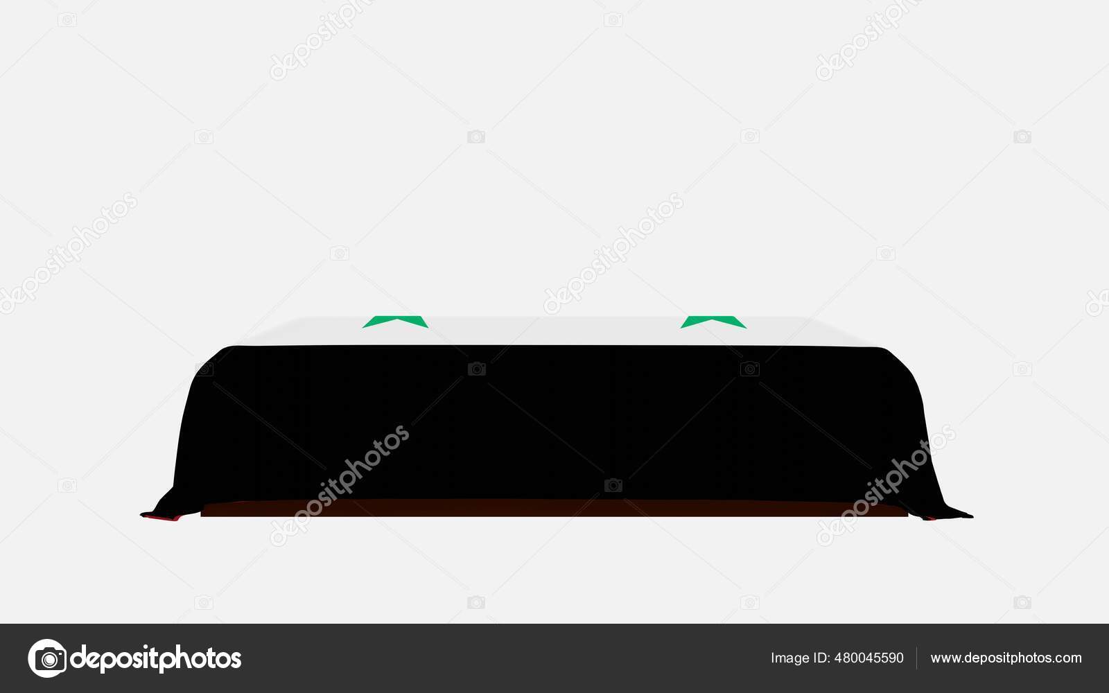 Side View Casket White Background Covered Country Flag Syria — Stock ...