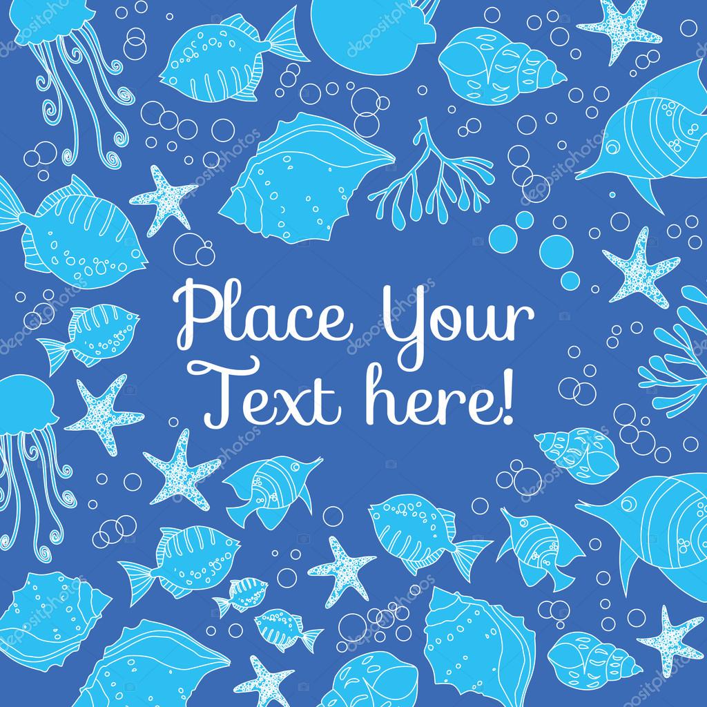 Sea life frame Stock Vector Image by ©Maizlina #67247953