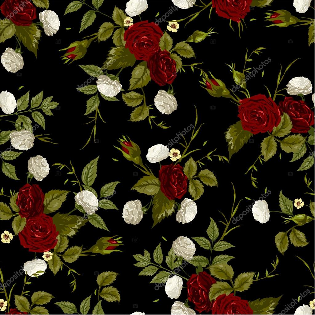 Red Rose Floral Pattern