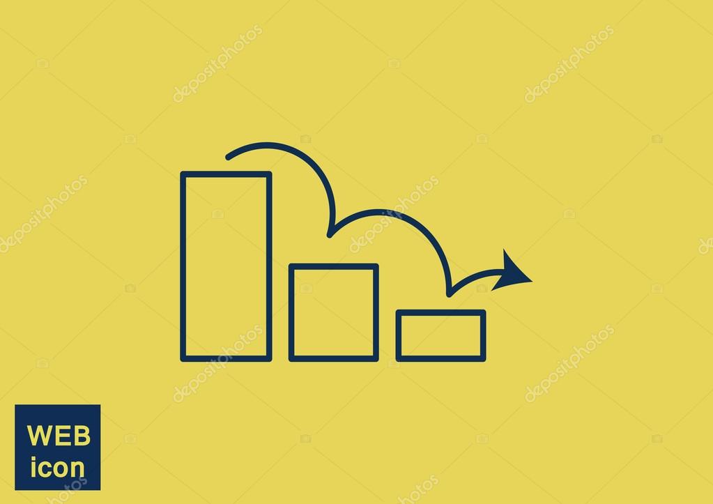 Curved arrow on graph icon Stock Vector by ©LovArt 101324992