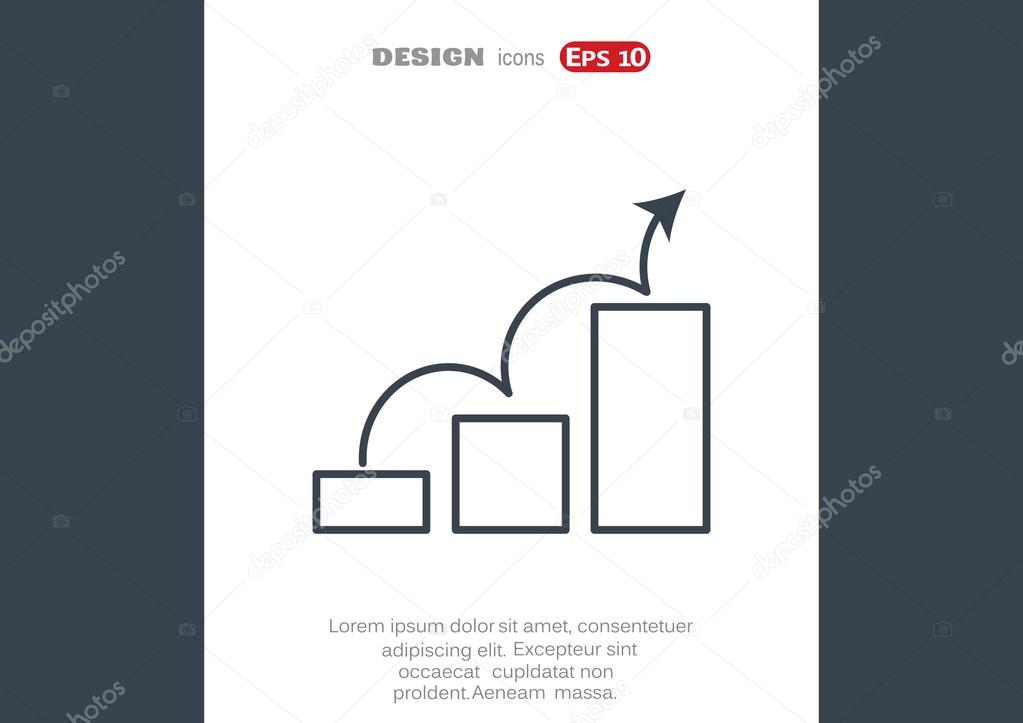 Curved arrow on graph icon Stock Vector Image by ©LovArt #105552358