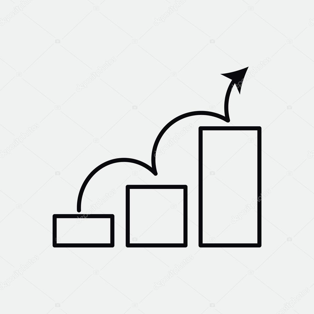 Curved arrow on graph icon Stock Vector Image by ©LovArt #105555818