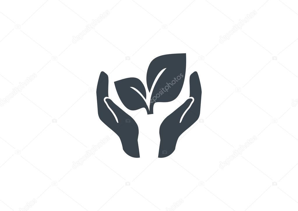Leaves on human hands icon Stock Vector Image by ©LovArt #109407220