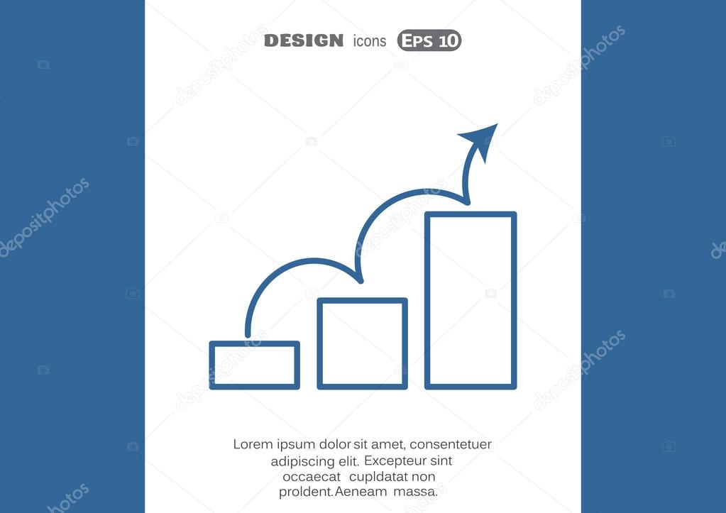 Curved arrow on graph icon Stock Vector by ©LovArt 111930206