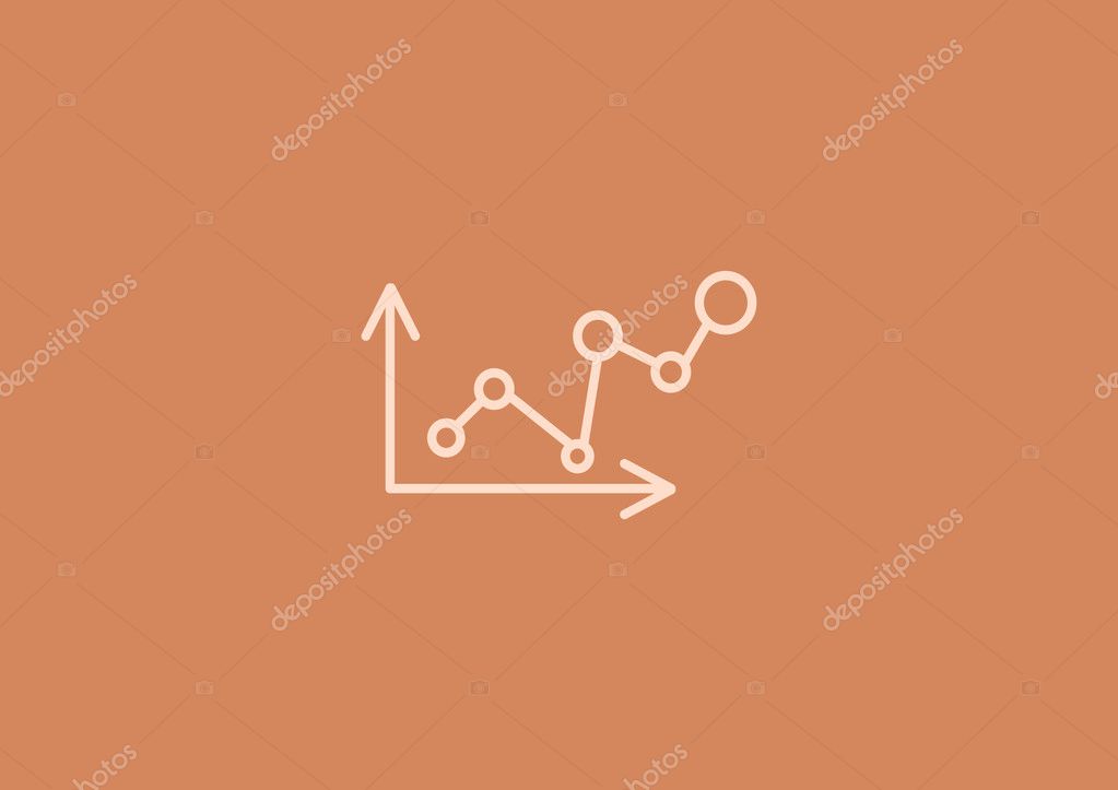 Curved line on graph icon Stock Vector by ©LovArt #115901532