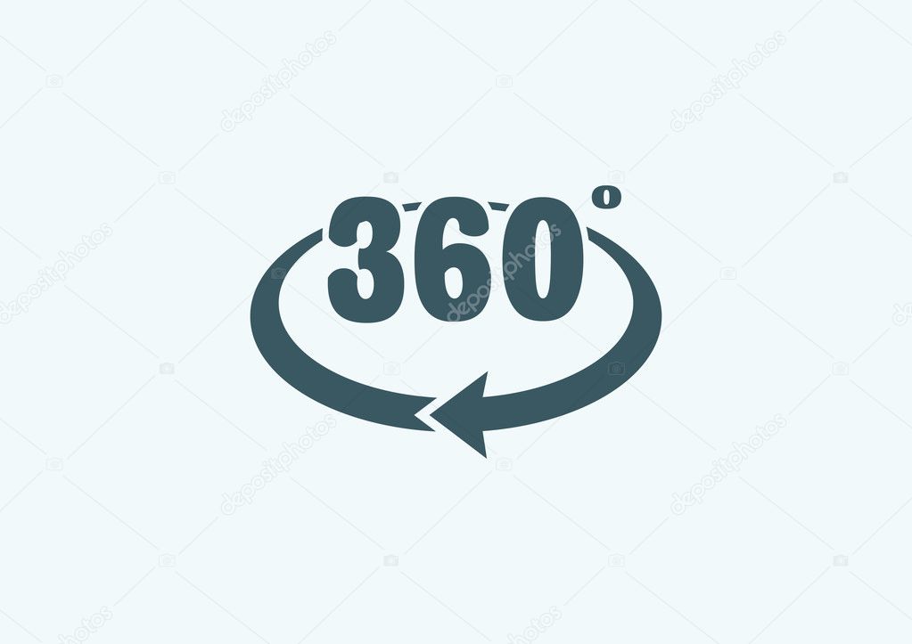 360 Grad mit Rundpfeil-Symbol Stock-Vektorbild von ©LovArt 115905252