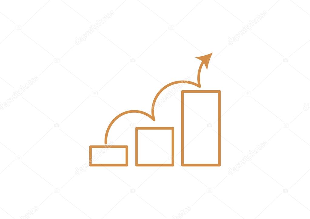 Curved arrow on graph icon Stock Vector by ©LovArt 118678520