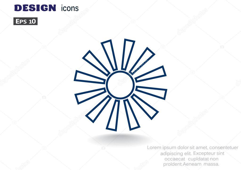 Sun with rays simple icon Stock Vector by ©LovArt 118684572