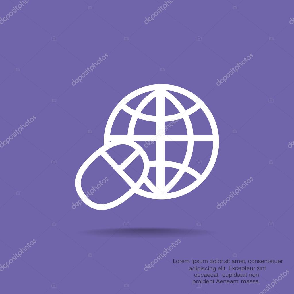 World symbol and computer mouse icon Stock Vector by ©LovArt 118689328