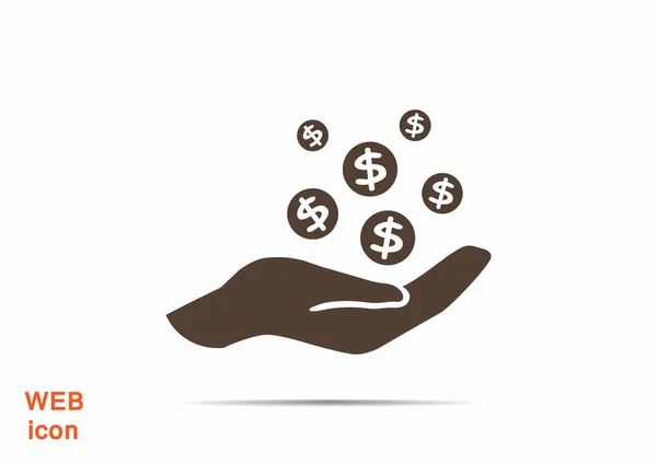 Coins falling in human hand Stock Vector Image by ©LovArt #129384980