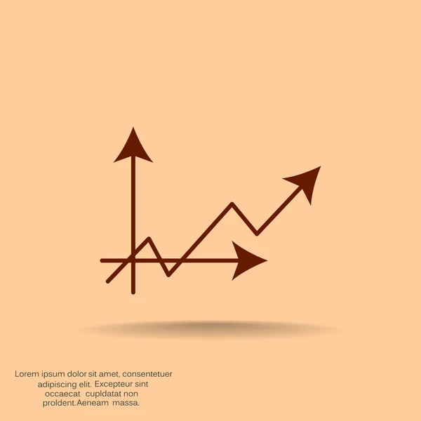 Curved arrow on graph icon Stock Vector by ©LovArt 142028538