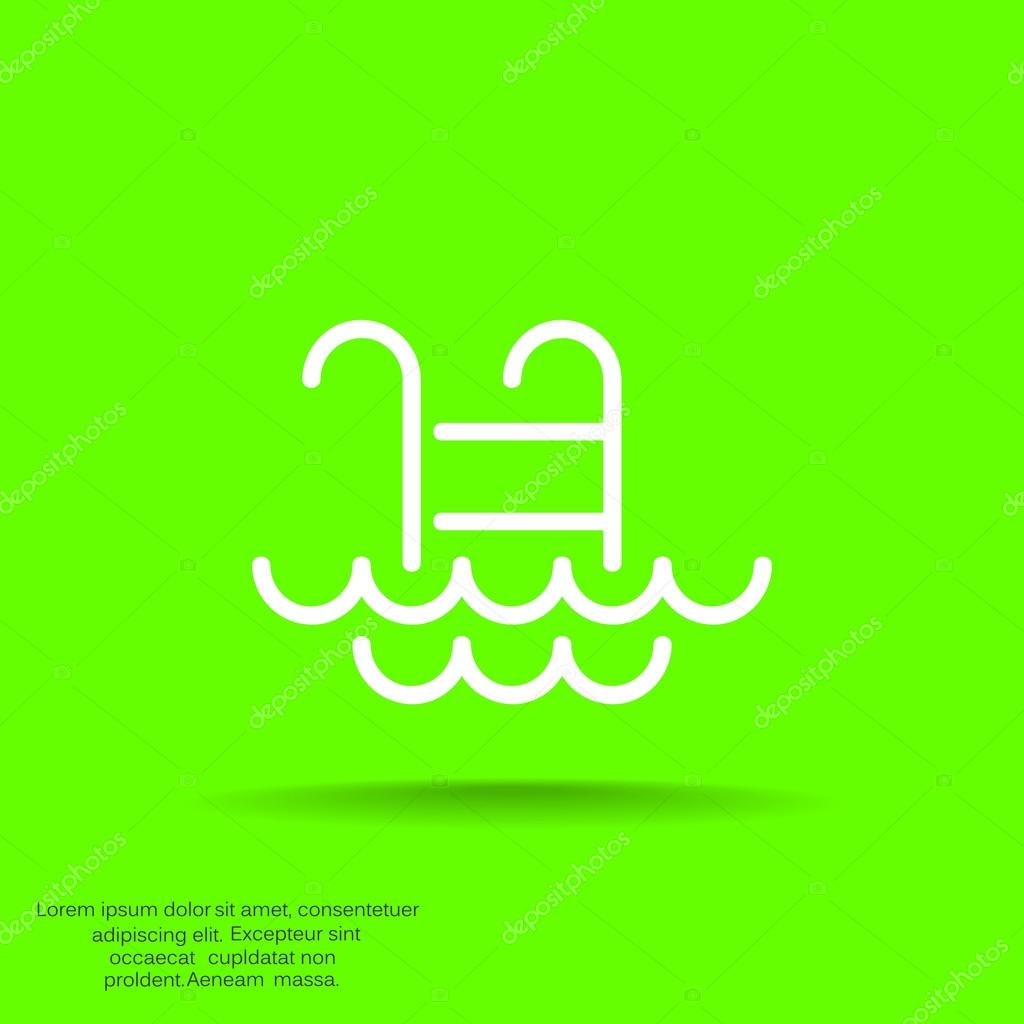 Pool ladder with waves icon Stock Vector by ©LovArt 122311530