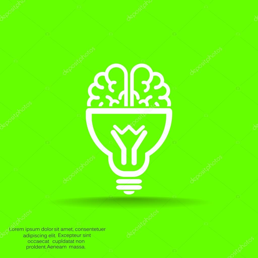 Brain with light bulb icon Stock Vector by ©LovArt #122318736