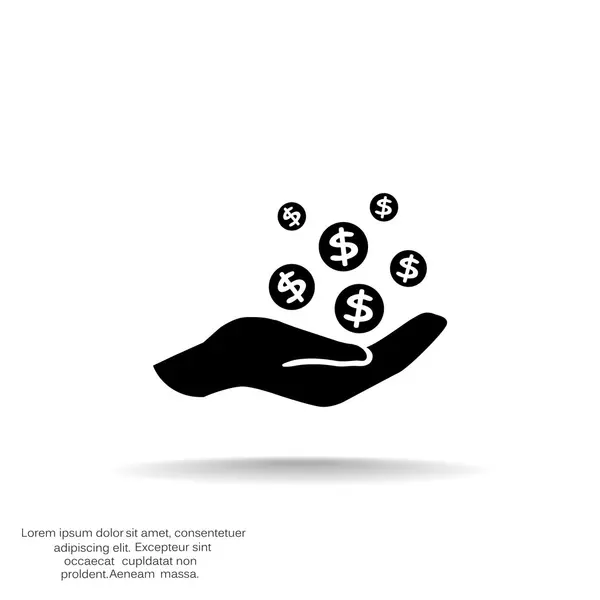 Coin in hand web icon. Stock Vector by ©LovArt 149490122