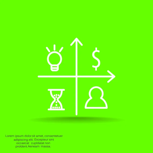 Graph with business symbols icon Stock Vector by ©LovArt 99475314