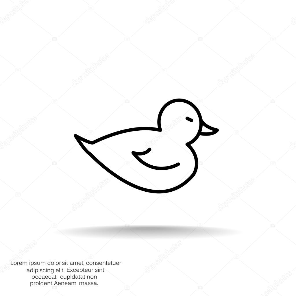 Toy duckling outline web icon Stock Vector by ©LovArt 122332774