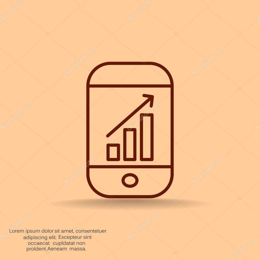Simple smartphone with graph Stock Vector by ©LovArt 122335300