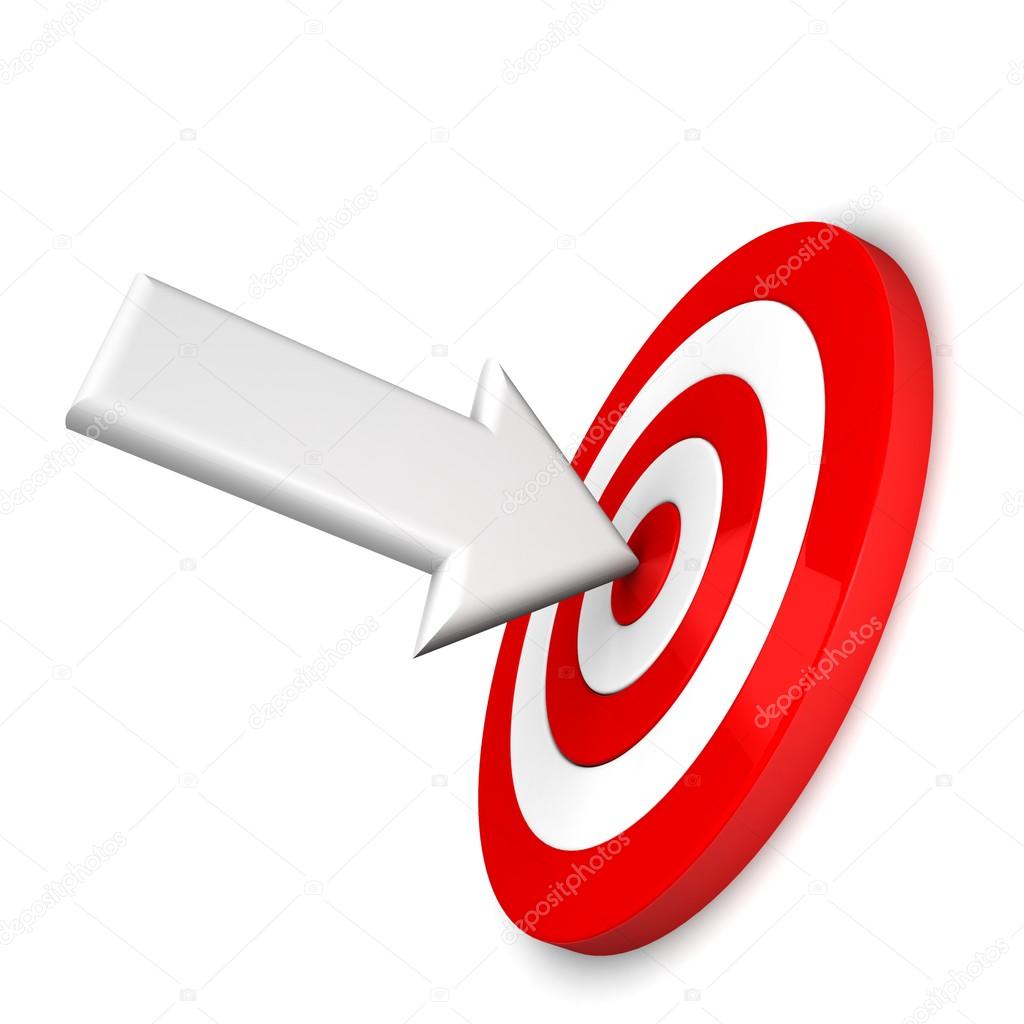 White arrow near target Stock Photo by ©LovArt 65699873