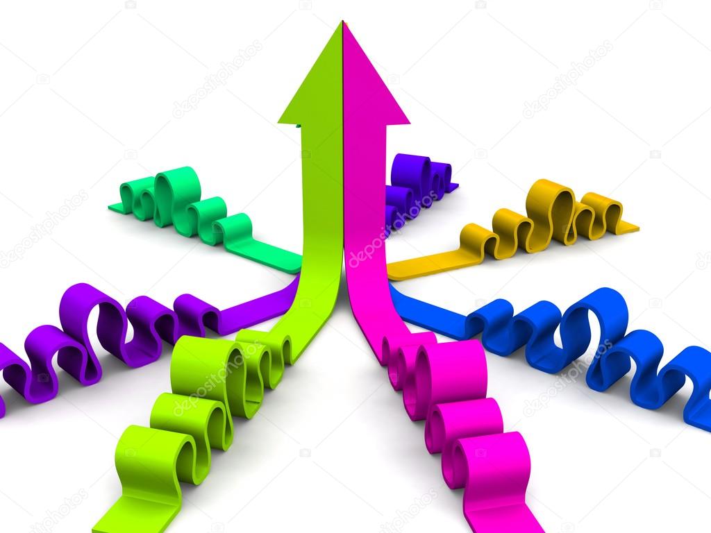 Bright 3d arrows in merging — Stock Photo © LovArt #65868023 Bright 3d arrows in merging — Stock Photo © LovArt #65868023