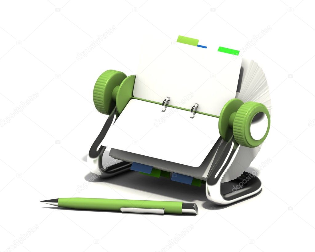 Colorful rolodex and pen — Stock Photo © LovArt #65869095