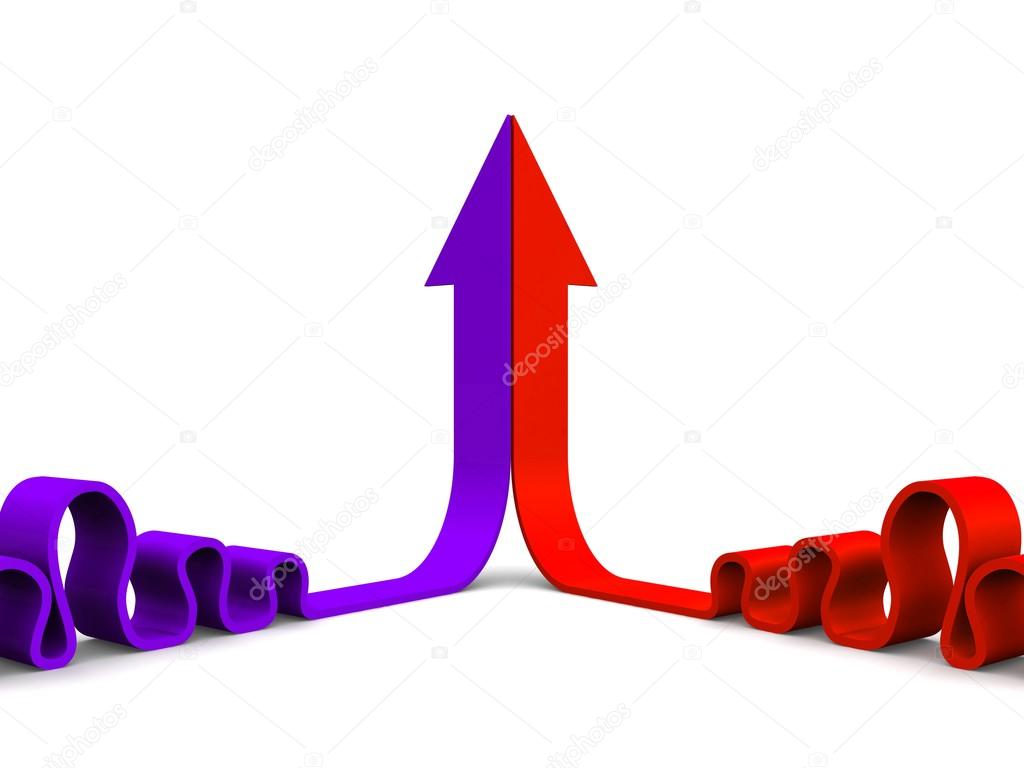 Bright 3d arrows in merging — Stock Photo © LovArt #65870623