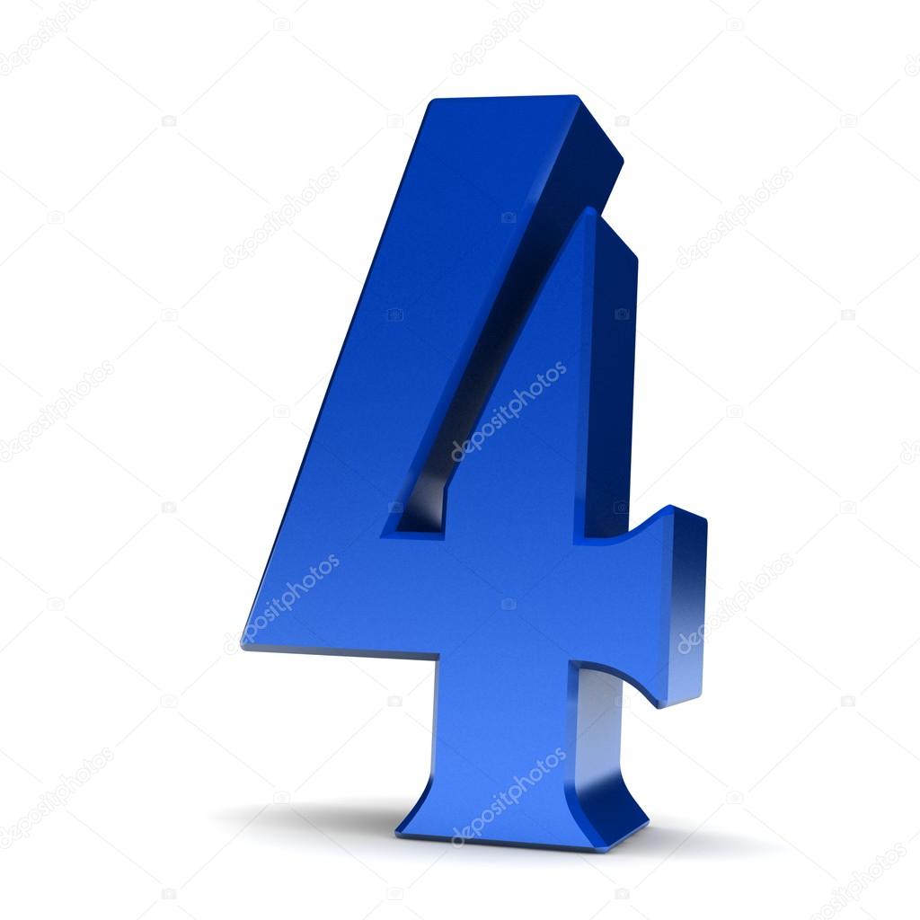 Shiny blue number four — Stock Photo © LovArt #66404853