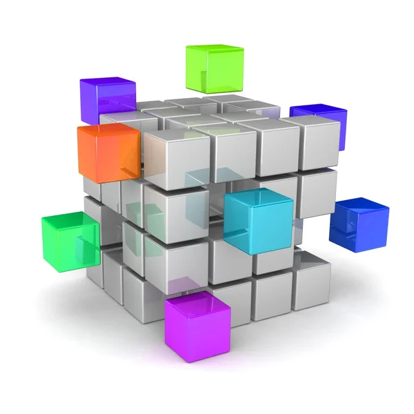 Composite silver cube — Stock Photo © LovArt #66648325