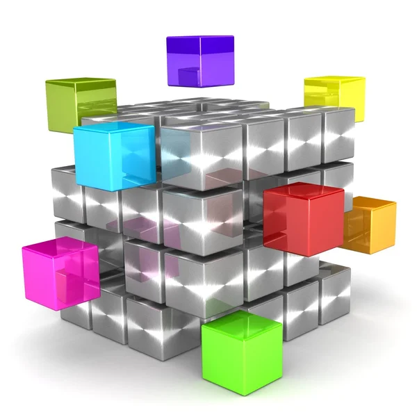 Composite silver cube — Stock Photo © LovArt #66648325