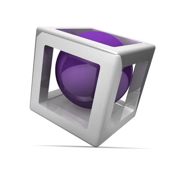 3d cube with sphere inside. — Stock Photo © LovArt #65869269