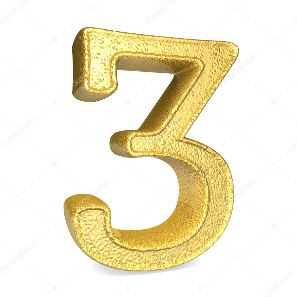 Número de oro brillante 3 — Foto de stock © LovArt #66647889