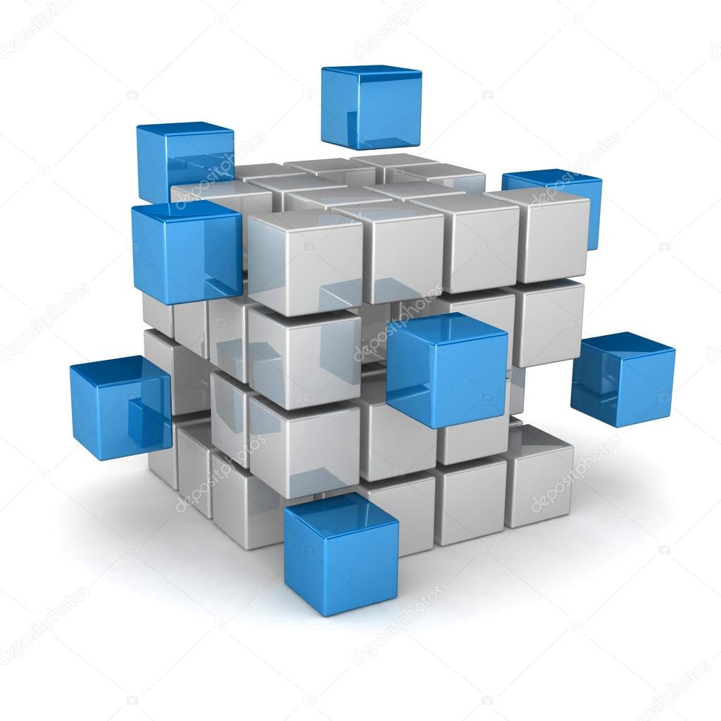 Composite silver cube — Stock Photo © LovArt #66648645