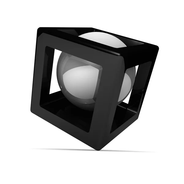 3d cube with sphere inside. — Stock Photo © LovArt #65869269