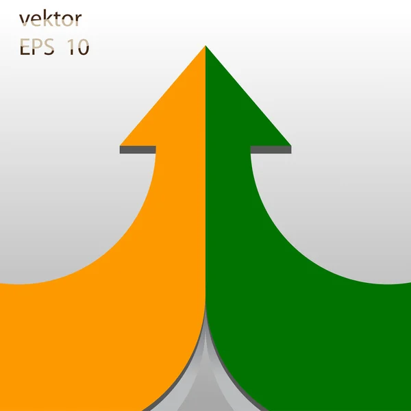 Two arrows merging into one | Two arrows in merging — Stock Vector ...