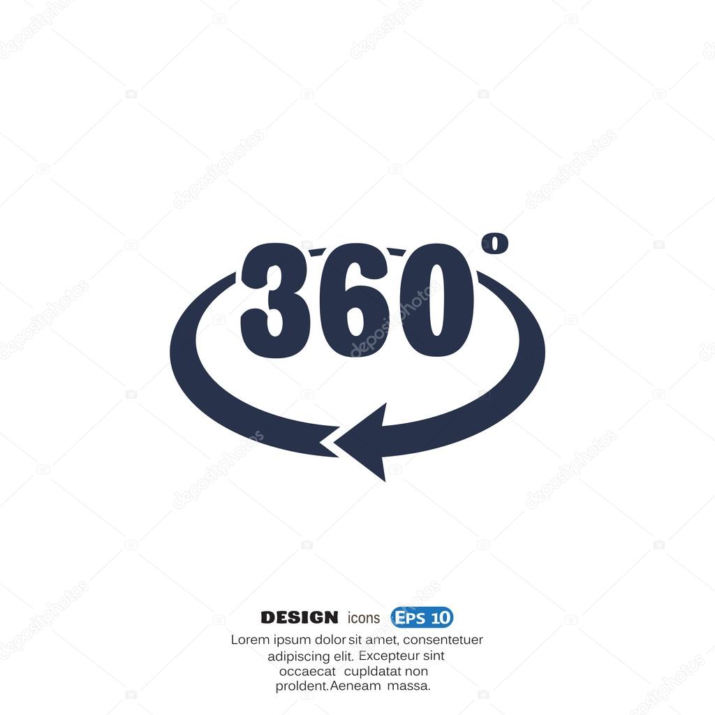 360 grados con flecha redondeada Vector de stock por ©LovArt 74855719