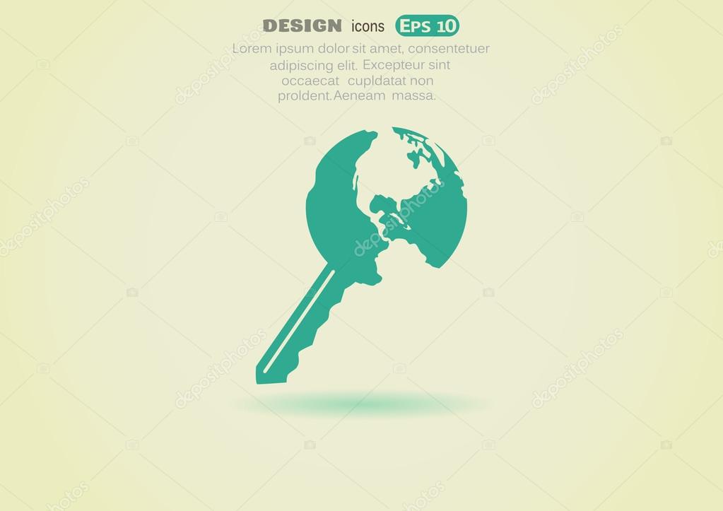 Globe key icon Stock Vector by ©LovArt 74868879