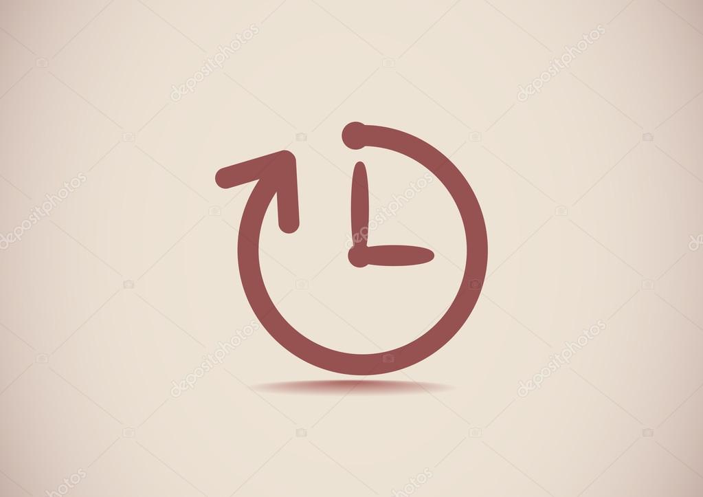 Simple clock with rounded arrow icon Stock Vector by ©LovArt 75005065