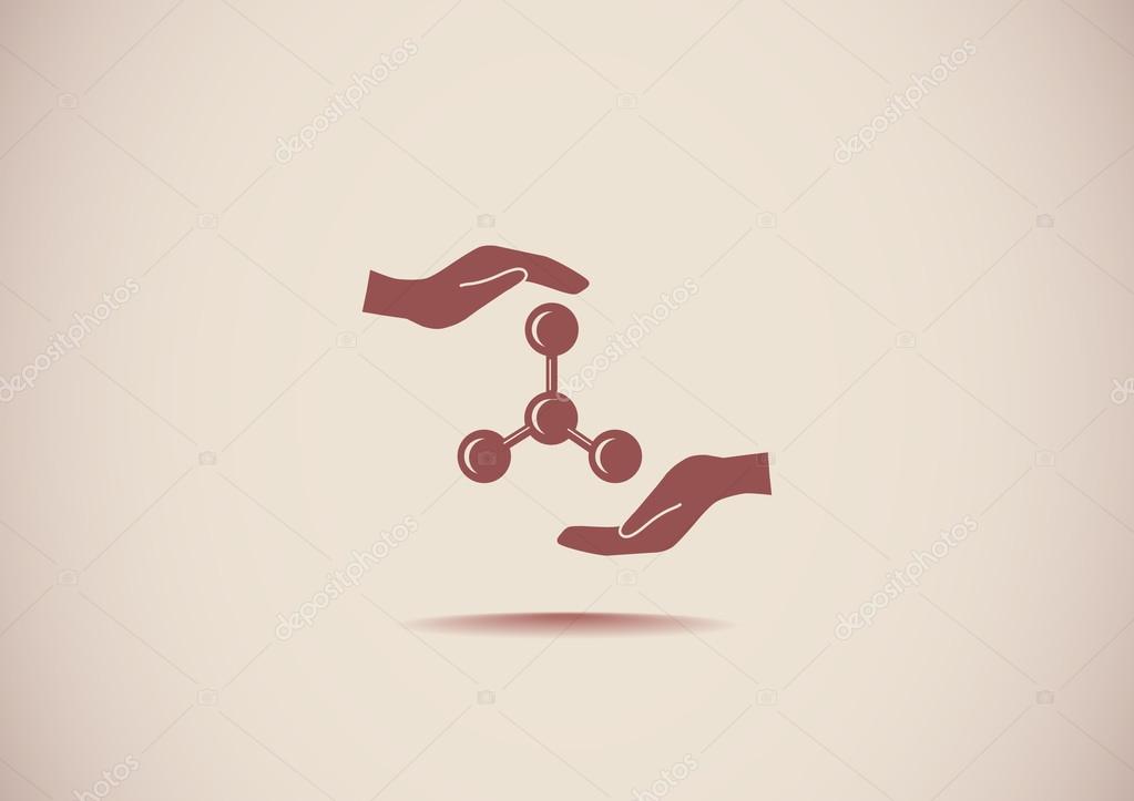 Molecular compound and hands Stock Vector by ©LovArt 75007323
